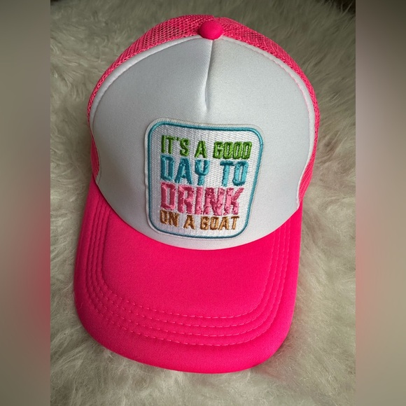 Handmade | Accessories | Womens Pink Its A Good Day To Drink On A Boat ...